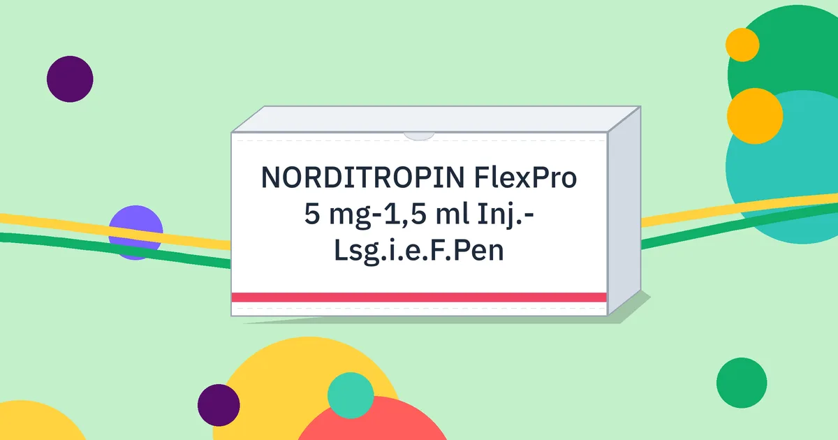 Symbolbild: Packung mit der Aufschrift NORDITROPIN FlexPro 5 mg-1,5 ml Inj.-Lsg.i.e.F.Pen (PZN 18302782) – Verfügbarkeit und Bezug in Apotheken in Frankfurt am Main