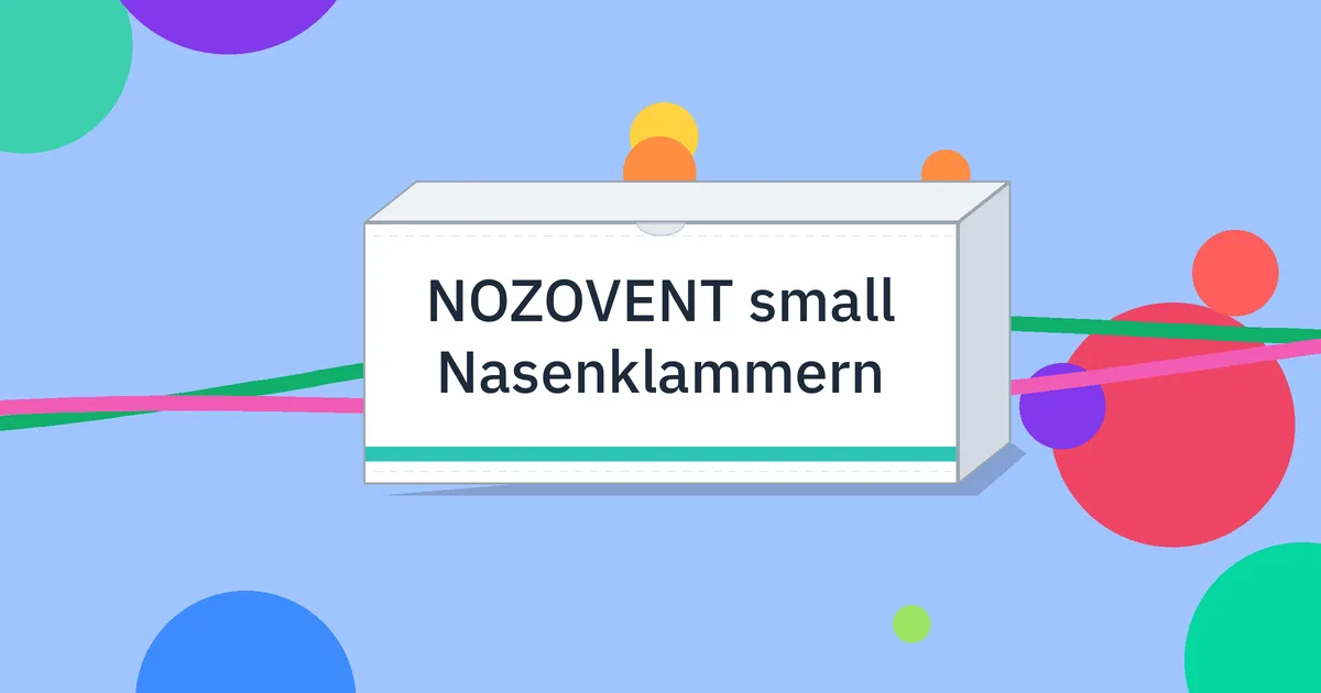 Symbolbild: Packung mit der Aufschrift NOZOVENT small Nasenklammern (PZN 09292984) – Verfügbarkeit und Bezug in Apotheken in Frankfurt am Main