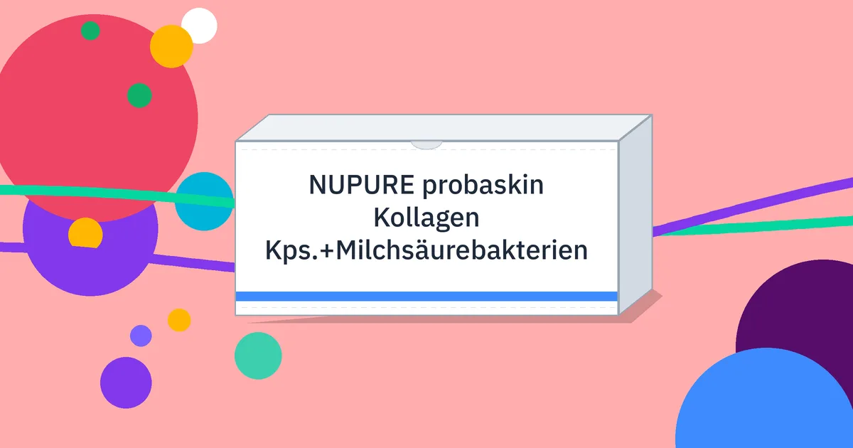 Symbolbild: Packung mit der Aufschrift NUPURE probaskin Kollagen Kps.+Milchsäurebakterien (PZN 19401753) – Verfügbarkeit und Bezug in Apotheken in Frankfurt am Main