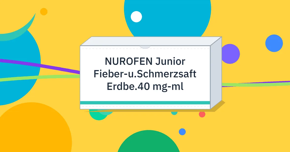 Symbolbild: Packung mit der Aufschrift NUROFEN Junior Fieber-u.Schmerzsaft Erdbe.40 mg-ml (PZN 16538227) – Verfügbarkeit und Bezug in Apotheken in Frankfurt am Main