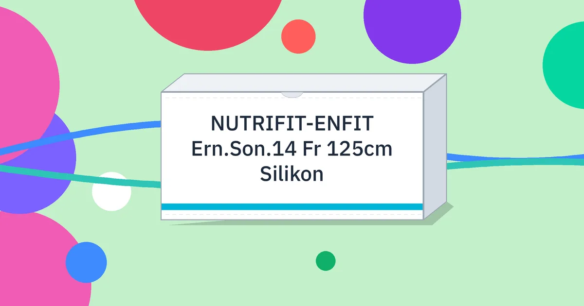 Symbolbild: Packung mit der Aufschrift NUTRIFIT-ENFIT Ern.Son.14 Fr 125cm Silikon (PZN 17272949) – Verfügbarkeit und Bezug in Apotheken in Frankfurt am Main