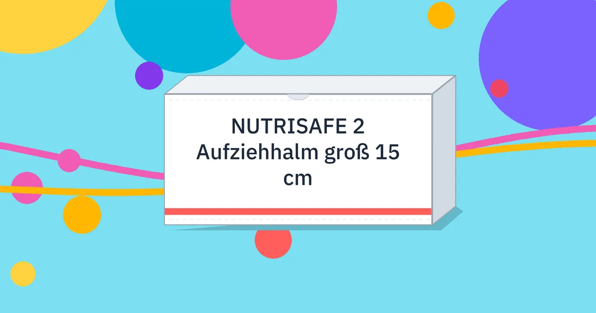 Symbolbild: Packung mit der Aufschrift NUTRISAFE 2 Aufziehhalm groß 15 cm (PZN 06641705) – Verfügbarkeit und Bezug in Apotheken in Frankfurt am Main