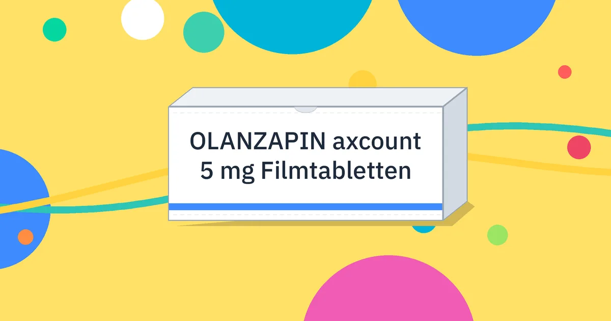 Symbolbild: Packung mit der Aufschrift OLANZAPIN axcount 5 mg Filmtabletten (PZN 10522018) – Verfügbarkeit und Bezug in Apotheken in Frankfurt am Main