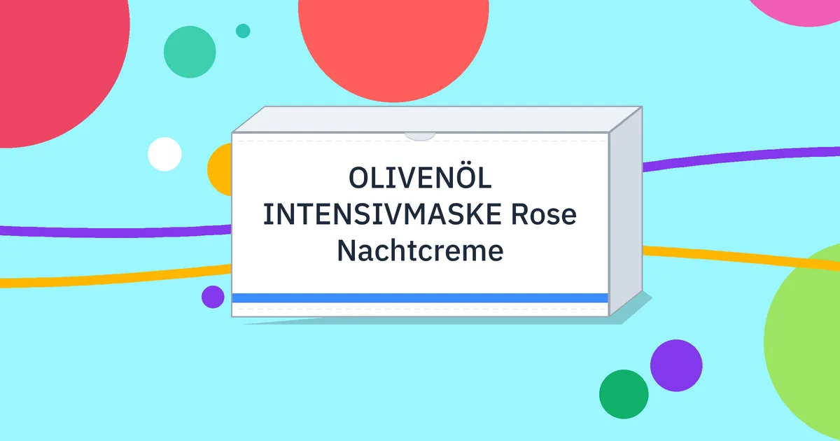 Symbolbild: Packung mit der Aufschrift OLIVENÖL INTENSIVMASKE Rose Nachtcreme (PZN 15816612) – Verfügbarkeit und Bezug in Apotheken in Frankfurt am Main