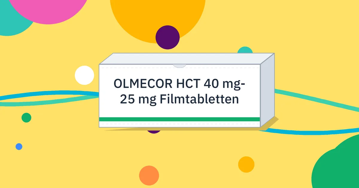 Symbolbild: Packung mit der Aufschrift OLMECOR HCT 40 mg-25 mg Filmtabletten (PZN 12648249) – Verfügbarkeit und Bezug in Apotheken in Frankfurt am Main