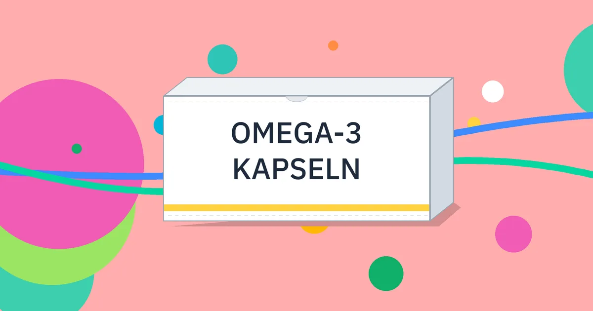 Symbolbild: Packung mit der Aufschrift OMEGA-3 KAPSELN (PZN 16394053) – Verfügbarkeit und Bezug in Apotheken in Frankfurt am Main