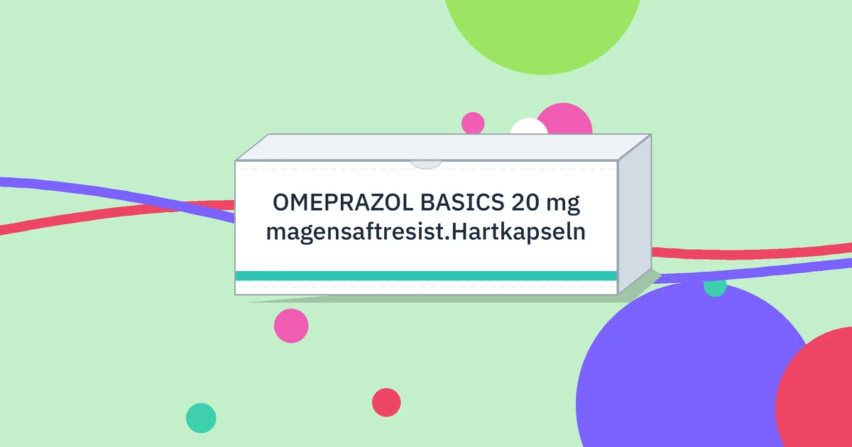 Symbolbild: Packung mit der Aufschrift OMEPRAZOL BASICS 20 mg magensaftresist.Hartkapseln (PZN 10270522) – Verfügbarkeit und Bezug in Apotheken in Frankfurt am Main