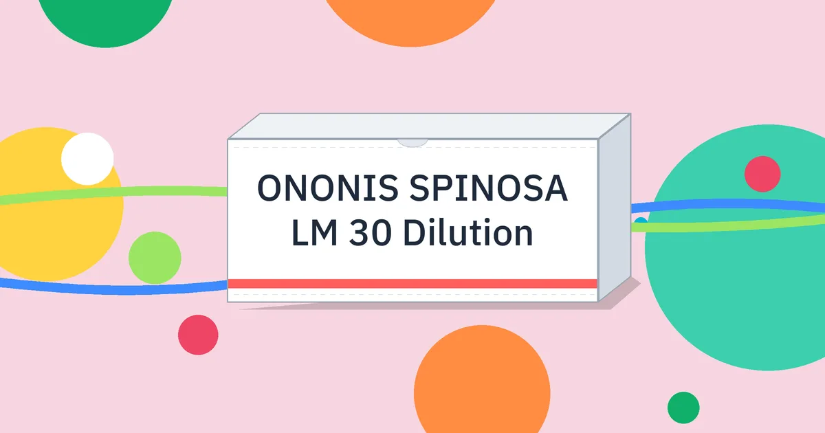 Symbolbild: Packung mit der Aufschrift ONONIS SPINOSA LM 30 Dilution (PZN 13625888) – Verfügbarkeit und Bezug in Apotheken in Frankfurt am Main