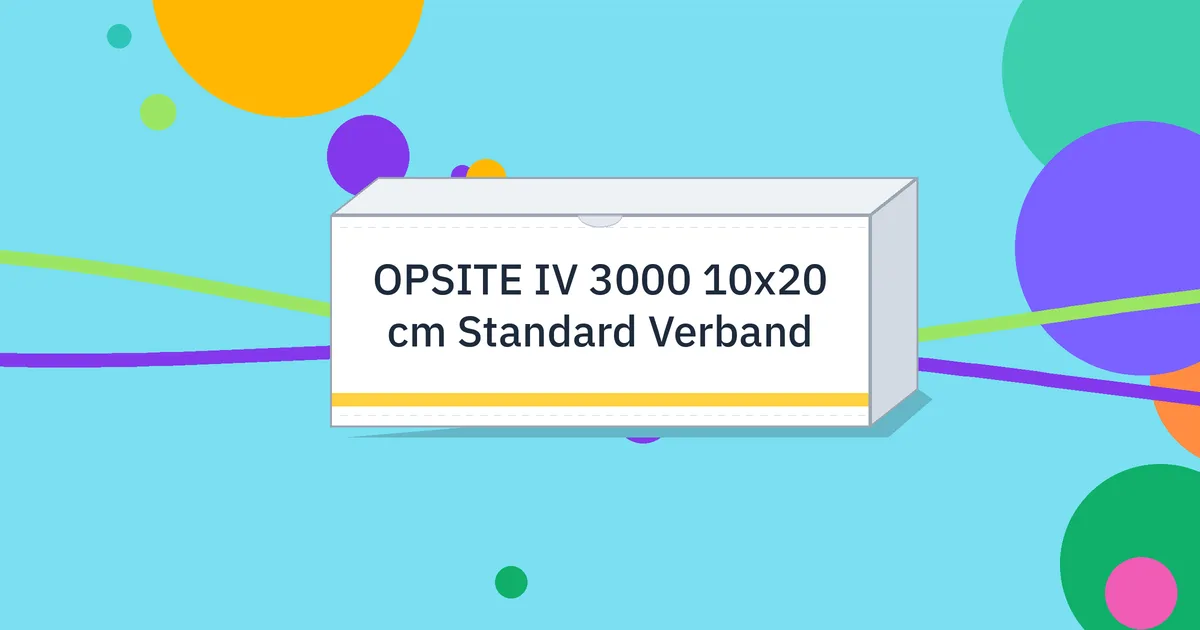 Symbolbild: Packung mit der Aufschrift OPSITE IV 3000 10x20 cm Standard Verband (PZN 00495450) – Verfügbarkeit und Bezug in Apotheken in Frankfurt am Main