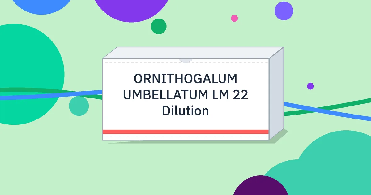 Symbolbild: Packung mit der Aufschrift ORNITHOGALUM UMBELLATUM LM 22 Dilution (PZN 12973618) – Verfügbarkeit und Bezug in Apotheken in Frankfurt am Main
