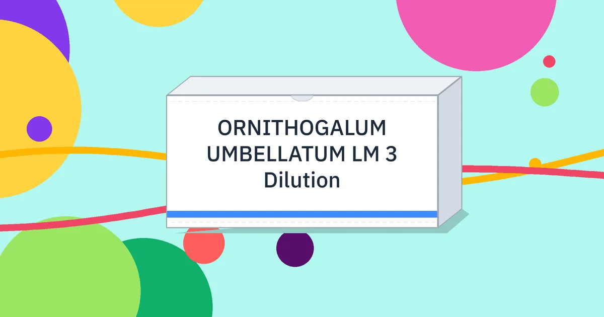 Symbolbild: Packung mit der Aufschrift ORNITHOGALUM UMBELLATUM LM 3 Dilution (PZN 12973400) – Verfügbarkeit und Bezug in Apotheken in Frankfurt am Main