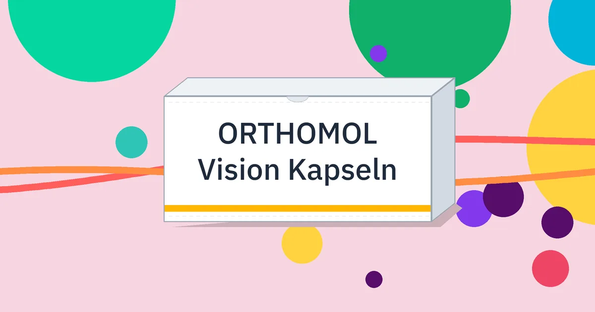 Symbolbild: Packung mit der Aufschrift ORTHOMOL Vision Kapseln (PZN 07142424) – Verfügbarkeit und Bezug in Apotheken in Frankfurt am Main