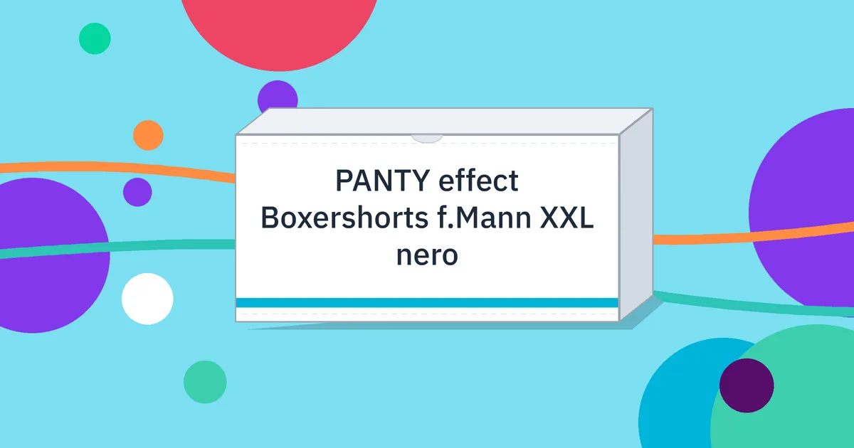 Symbolbild: Packung mit der Aufschrift PANTY effect Boxershorts f.Mann XXL nero (PZN 16193900) – Verfügbarkeit und Bezug in Apotheken in Frankfurt am Main