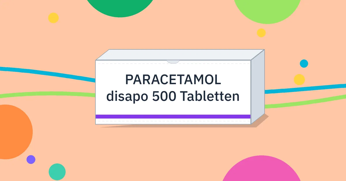 Symbolbild: Packung mit der Aufschrift PARACETAMOL disapo 500 Tabletten (PZN 07637835) – Verfügbarkeit und Bezug in Apotheken in Frankfurt am Main