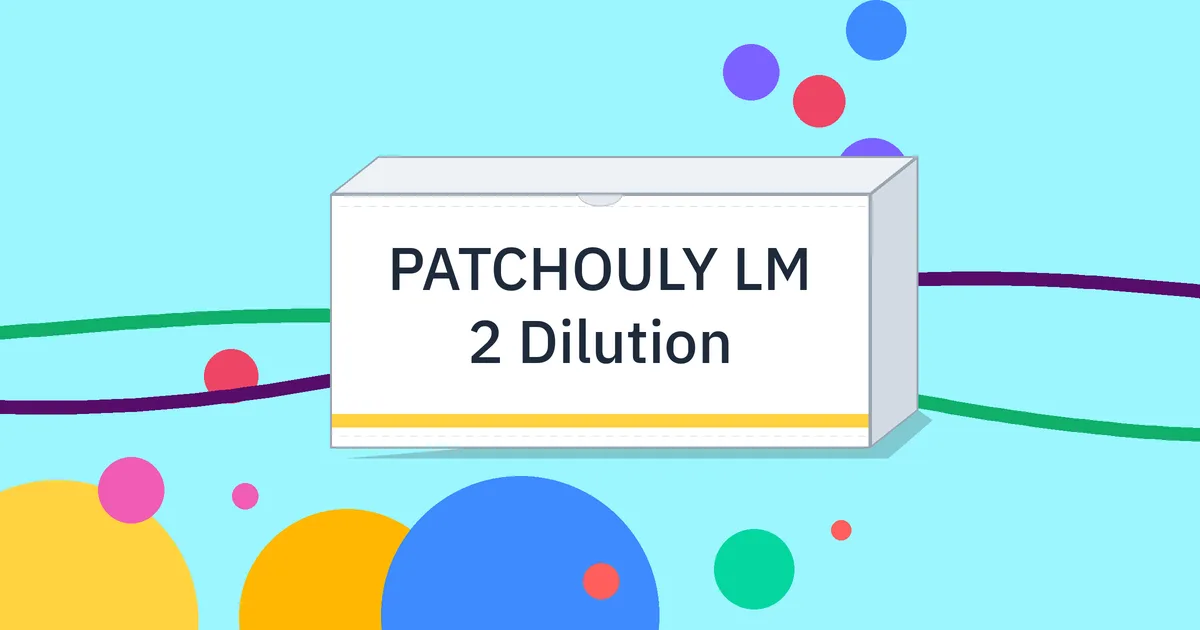 Symbolbild: Packung mit der Aufschrift PATCHOULY LM 2 Dilution (PZN 13632641) – Verfügbarkeit und Bezug in Apotheken in Frankfurt am Main