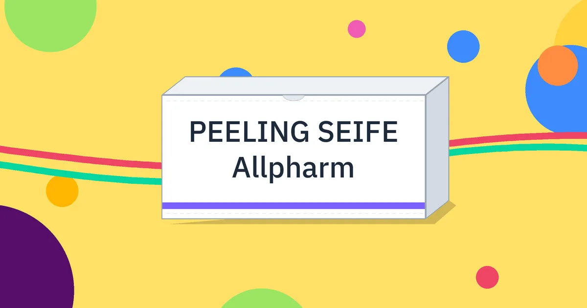 Symbolbild: Packung mit der Aufschrift PEELING SEIFE Allpharm (PZN 15635827) – Verfügbarkeit und Bezug in Apotheken in Frankfurt am Main
