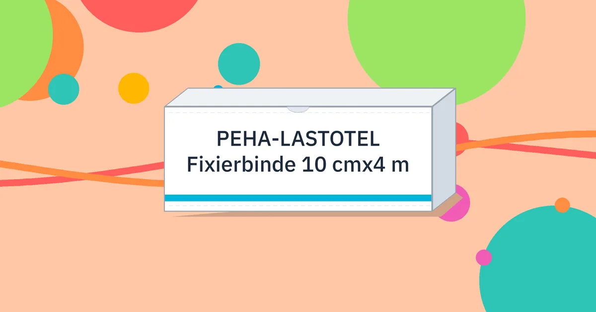 Symbolbild: Packung mit der Aufschrift PEHA-LASTOTEL Fixierbinde 10 cmx4 m (PZN 20581246) – Verfügbarkeit und Bezug in Apotheken in Frankfurt am Main