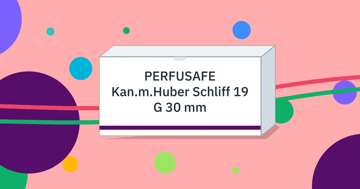 Symbolbild: Packung mit der Aufschrift PERFUSAFE Kan.m.Huber Schliff 19 G 30 mm (PZN 13866132) – Verfügbarkeit und Bezug in Apotheken in Frankfurt am Main