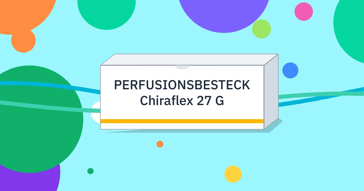 Symbolbild: Packung mit der Aufschrift PERFUSIONSBESTECK Chiraflex 27 G (PZN 15250197) – Verfügbarkeit und Bezug in Apotheken in Frankfurt am Main