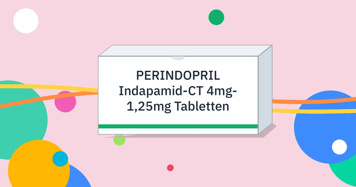 Symbolbild: Packung mit der Aufschrift PERINDOPRIL Indapamid-CT 4mg-1,25mg Tabletten (PZN 00136389) – Verfügbarkeit und Bezug in Apotheken in Frankfurt am Main