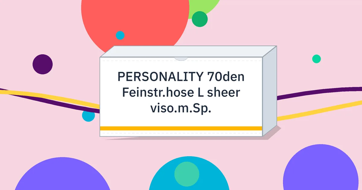 Symbolbild: Packung mit der Aufschrift PERSONALITY 70den Feinstr.hose L sheer viso.m.Sp. (PZN 16189382) – Verfügbarkeit und Bezug in Apotheken in Frankfurt am Main