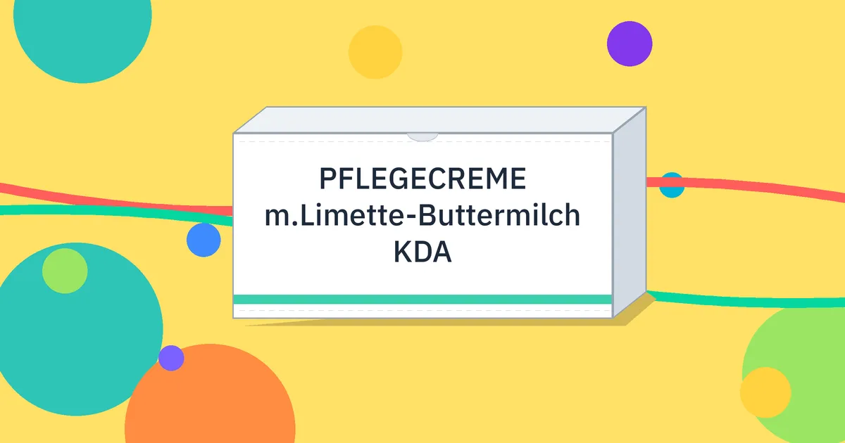 Symbolbild: Packung mit der Aufschrift PFLEGECREME m.Limette-Buttermilch KDA (PZN 16138077) – Verfügbarkeit und Bezug in Apotheken in Frankfurt am Main