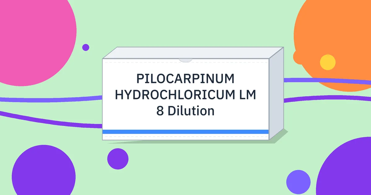 Symbolbild: Packung mit der Aufschrift PILOCARPINUM HYDROCHLORICUM LM 8 Dilution (PZN 13642007) – Verfügbarkeit und Bezug in Apotheken in Frankfurt am Main