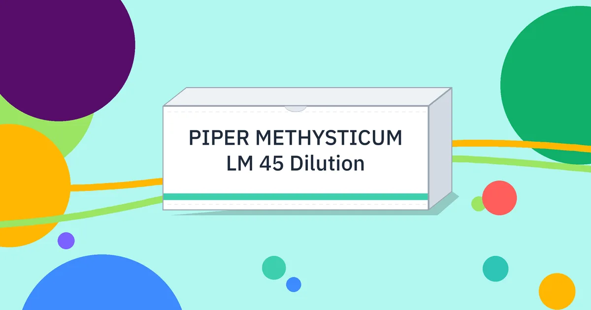 Symbolbild: Packung mit der Aufschrift PIPER METHYSTICUM LM 45 Dilution (PZN 13643662) – Verfügbarkeit und Bezug in Apotheken in Frankfurt am Main
