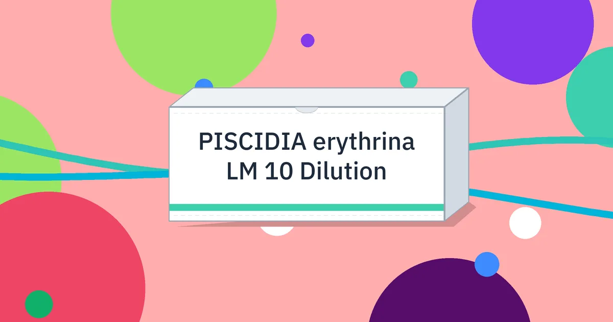 Symbolbild: Packung mit der Aufschrift PISCIDIA erythrina LM 10 Dilution (PZN 13645738) – Verfügbarkeit und Bezug in Apotheken in Frankfurt am Main