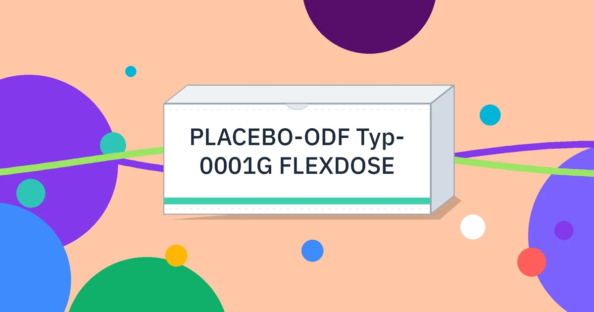Symbolbild: Packung mit der Aufschrift PLACEBO-ODF Typ-0001G FLEXDOSE (PZN 19991660) – Verfügbarkeit und Bezug in Apotheken in Frankfurt am Main