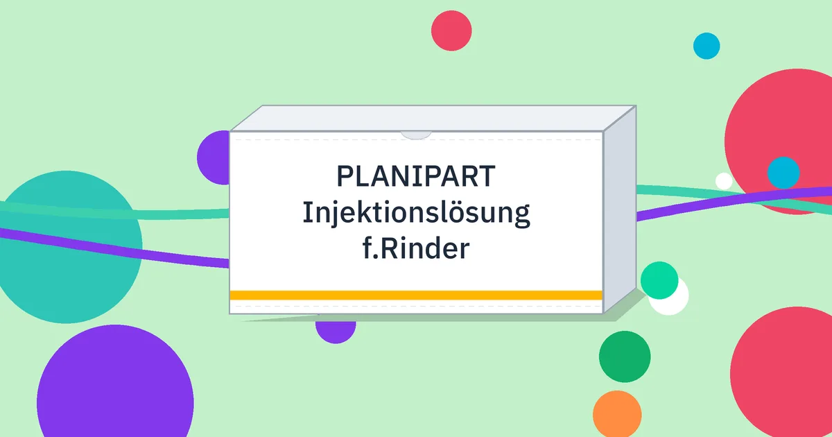 Symbolbild: Packung mit der Aufschrift PLANIPART Injektionslösung f.Rinder (PZN 03249467) – Verfügbarkeit und Bezug in Apotheken in Frankfurt am Main