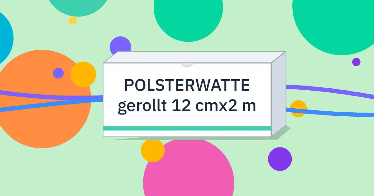 Symbolbild: Packung mit der Aufschrift POLSTERWATTE gerollt 12 cmx2 m (PZN 14400447) – Verfügbarkeit und Bezug in Apotheken in Frankfurt am Main