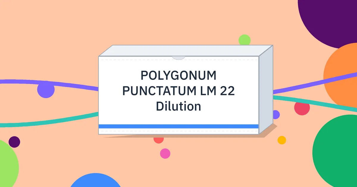 Symbolbild: Packung mit der Aufschrift POLYGONUM PUNCTATUM LM 22 Dilution (PZN 13662990) – Verfügbarkeit und Bezug in Apotheken in Frankfurt am Main