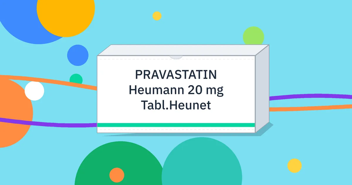 Symbolbild: Packung mit der Aufschrift PRAVASTATIN Heumann 20 mg Tabl.Heunet (PZN 06100085) – Verfügbarkeit und Bezug in Apotheken in Frankfurt am Main