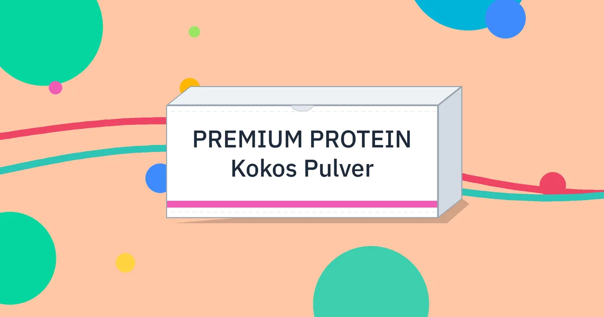 Symbolbild: Packung mit der Aufschrift PREMIUM PROTEIN Kokos Pulver (PZN 12458796) – Verfügbarkeit und Bezug in Apotheken in Frankfurt am Main
