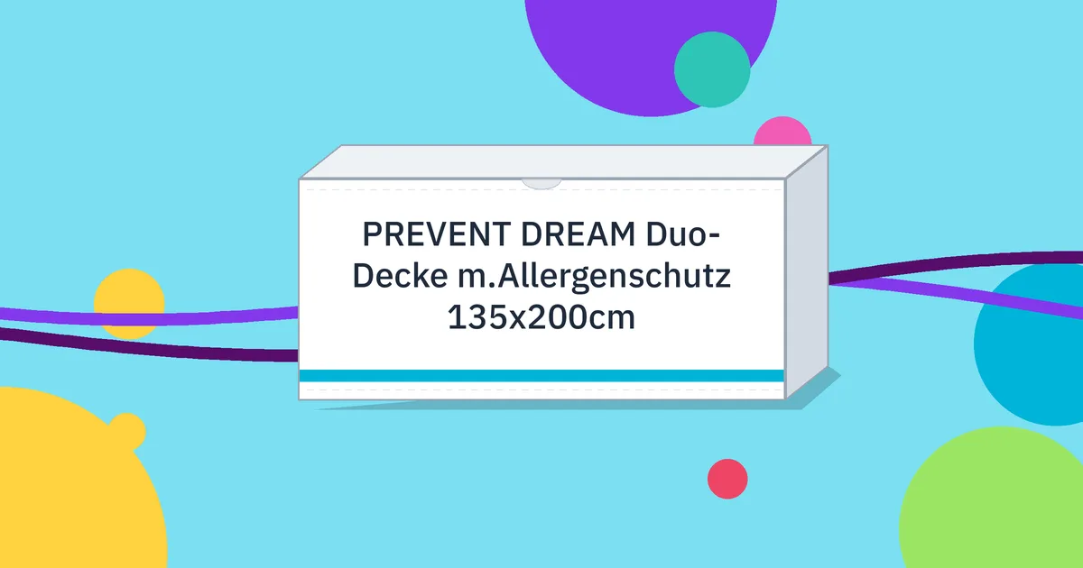 Symbolbild: Packung mit der Aufschrift PREVENT DREAM Duo-Decke m.Allergenschutz 135x200cm (PZN 13423570) – Verfügbarkeit und Bezug in Apotheken in Frankfurt am Main