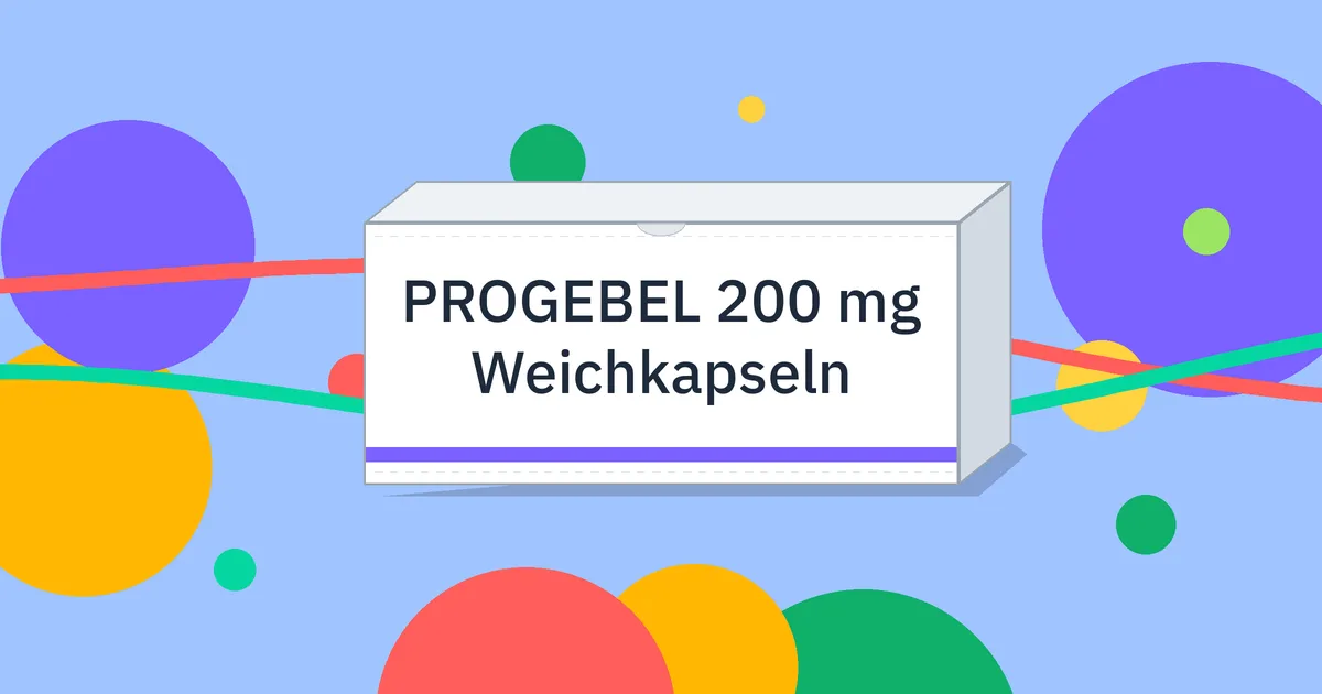 Symbolbild: Packung mit der Aufschrift PROGEBEL 200 mg Weichkapseln (PZN 17888805) – Verfügbarkeit und Bezug in Apotheken in Frankfurt am Main
