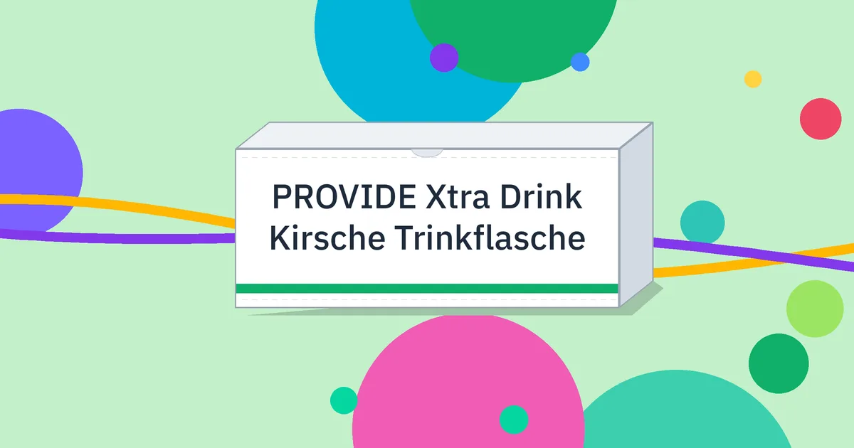 Symbolbild: Packung mit der Aufschrift PROVIDE Xtra Drink Kirsche Trinkflasche (PZN 19468384) – Verfügbarkeit und Bezug in Apotheken in Frankfurt am Main
