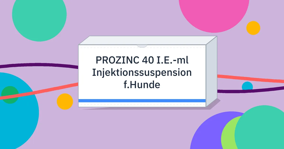 Symbolbild: Packung mit der Aufschrift PROZINC 40 I.E.-ml Injektionssuspension f.Hunde (PZN 17964021) – Verfügbarkeit und Bezug in Apotheken in Frankfurt am Main
