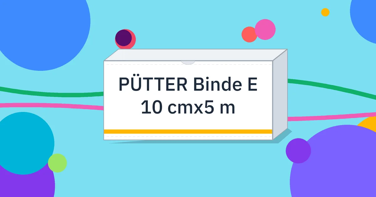 Symbolbild: Packung mit der Aufschrift PÜTTER Binde E 10 cmx5 m (PZN 20193389) – Verfügbarkeit und Bezug in Apotheken in Frankfurt am Main
