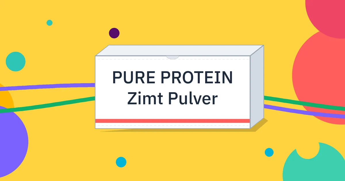 Symbolbild: Packung mit der Aufschrift PURE PROTEIN Zimt Pulver (PZN 18679392) – Verfügbarkeit und Bezug in Apotheken in Frankfurt am Main