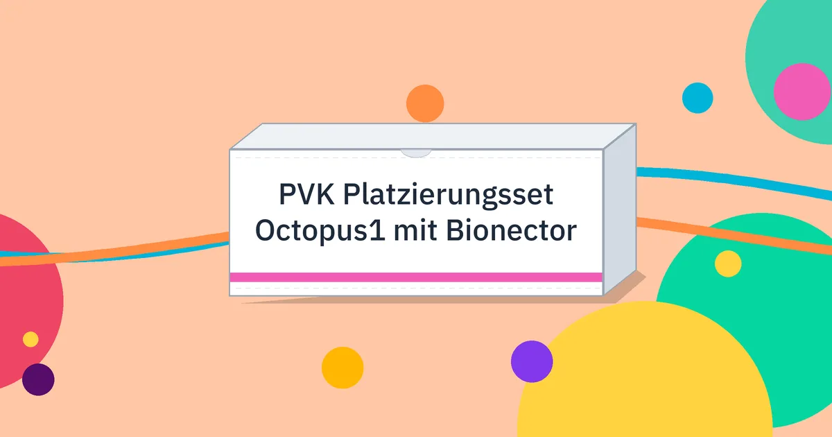 Symbolbild: Packung mit der Aufschrift PVK Platzierungsset Octopus1 mit Bionector (PZN 16615459) – Verfügbarkeit und Bezug in Apotheken in Frankfurt am Main