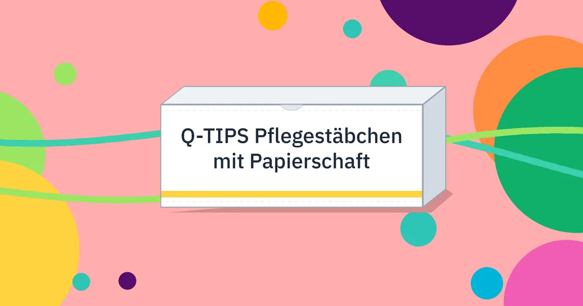 Symbolbild: Packung mit der Aufschrift Q-TIPS Pflegestäbchen mit Papierschaft (PZN 15870215) – Verfügbarkeit und Bezug in Apotheken in Frankfurt am Main