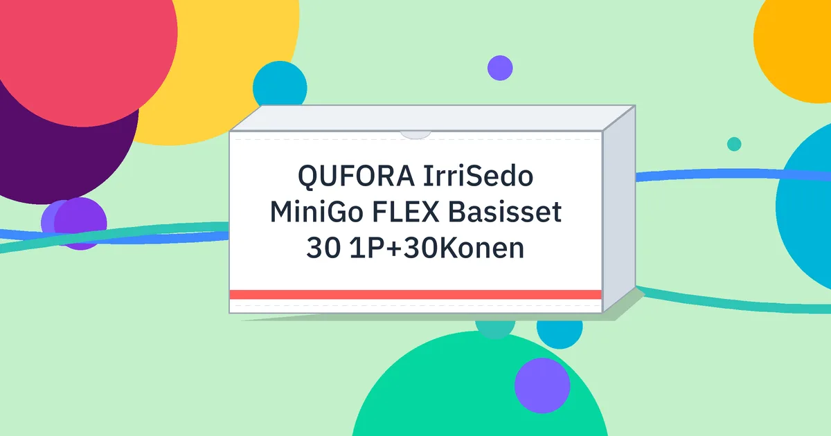 Symbolbild: Packung mit der Aufschrift QUFORA IrriSedo MiniGo FLEX Basisset 30 1P+30Konen (PZN 19106675) – Verfügbarkeit und Bezug in Apotheken in Frankfurt am Main