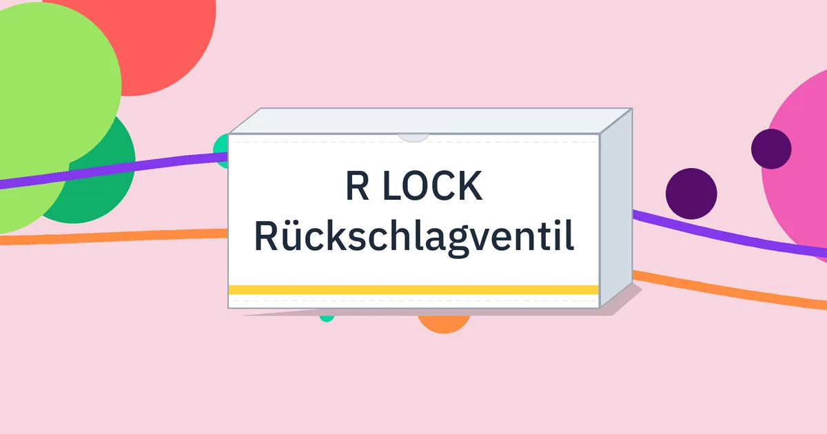 Symbolbild: Packung mit der Aufschrift R LOCK Rückschlagventil (PZN 02588606) – Verfügbarkeit und Bezug in Apotheken in Frankfurt am Main