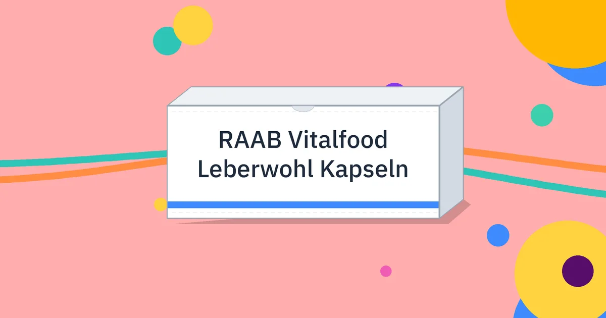 Symbolbild: Packung mit der Aufschrift RAAB Vitalfood Leberwohl Kapseln (PZN 19304688) – Verfügbarkeit und Bezug in Apotheken in Frankfurt am Main