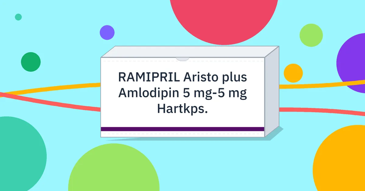 Symbolbild: Packung mit der Aufschrift RAMIPRIL Aristo plus Amlodipin 5 mg-5 mg Hartkps. (PZN 13880304) – Verfügbarkeit und Bezug in Apotheken in Frankfurt am Main