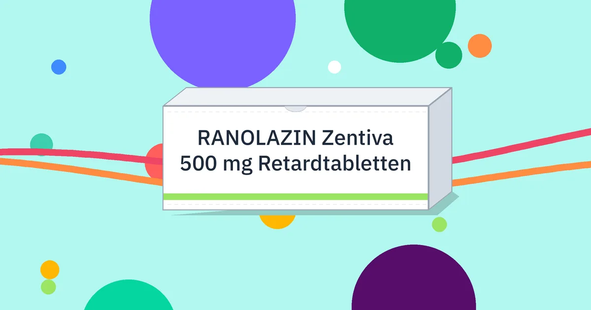 Symbolbild: Packung mit der Aufschrift RANOLAZIN Zentiva 500 mg Retardtabletten (PZN 18207670) – Verfügbarkeit und Bezug in Apotheken in Frankfurt am Main