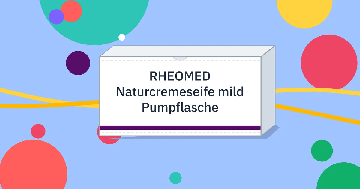 Symbolbild: Packung mit der Aufschrift RHEOMED Naturcremeseife mild Pumpflasche (PZN 01030233) – Verfügbarkeit und Bezug in Apotheken in Frankfurt am Main