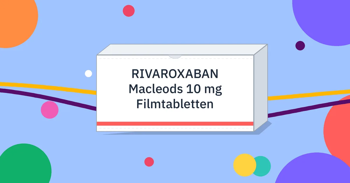Symbolbild: Packung mit der Aufschrift RIVAROXABAN Macleods 10 mg Filmtabletten (PZN 20179538) – Verfügbarkeit und Bezug in Apotheken in Frankfurt am Main